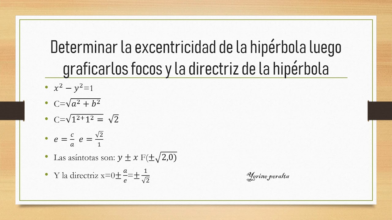 La hipérbola y excentricidad - YouTube