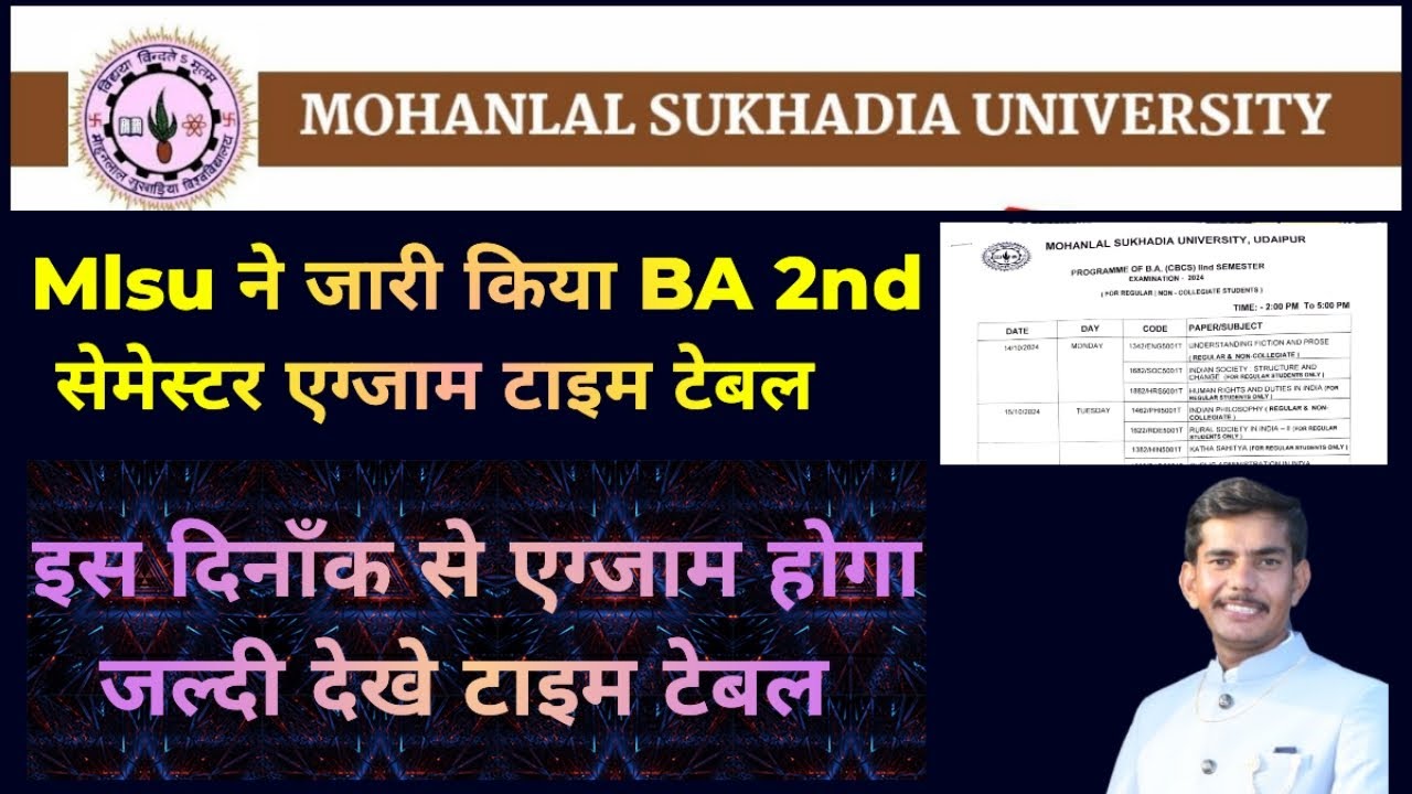 Mlsu Second Semester Exam Time Realize || Mlsu Ba Second Semester Time ...