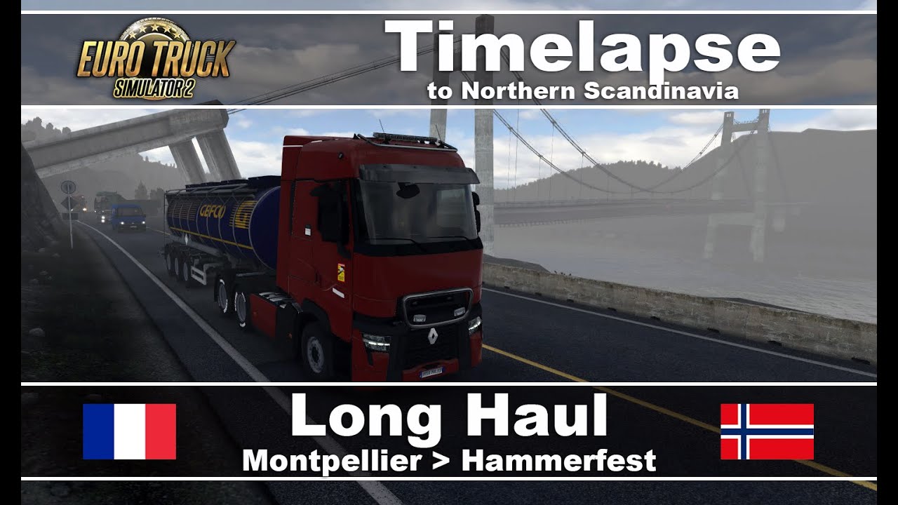 ETS2 Timelapse - Long Haul to Northern Scandinavia - Map Combo - YouTube
