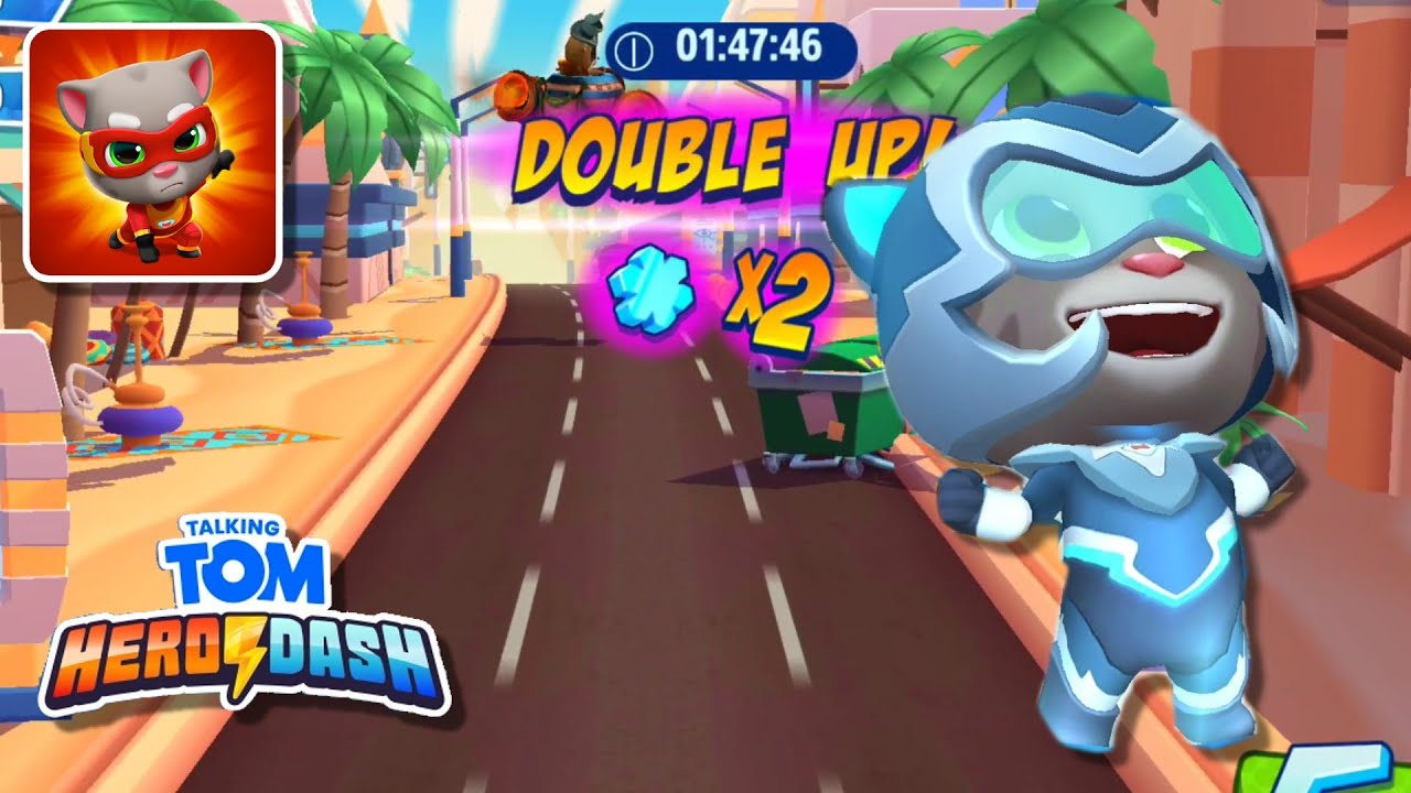 Talking Tom Hero Dash Ice Bolt Tom in The Big Freeze and Sliding Walls ...