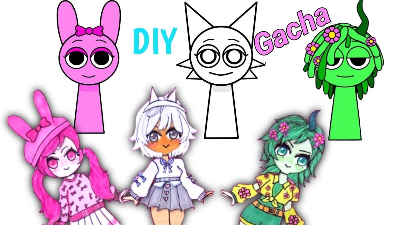 Sprunki Paperdoll / Gacha Drawing - Pinki, wenda, vineria in gacha # ...