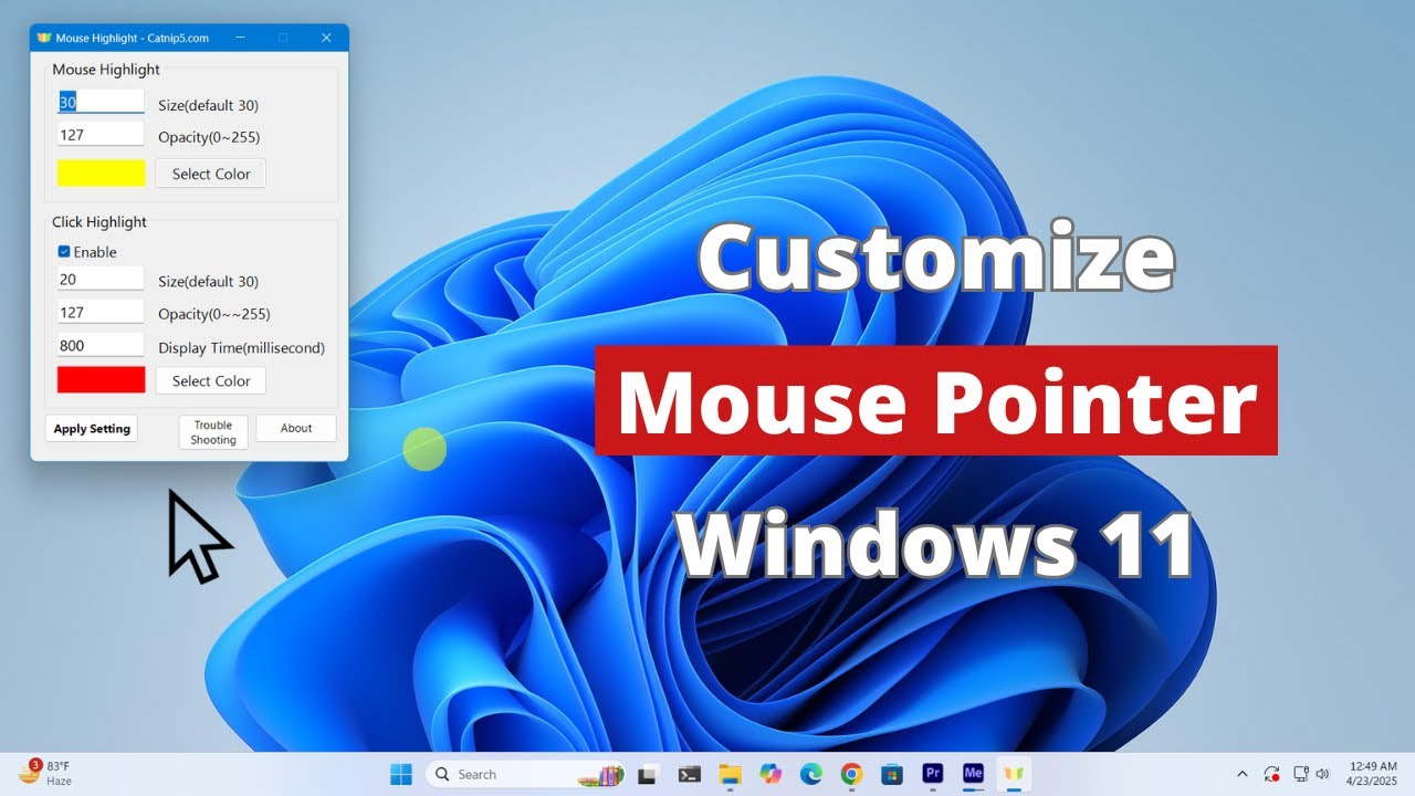 How to Change Mouse Pointer Highlight in Windows 11 - YouTube