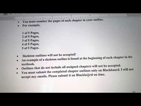 Instructions for Outline (On Syllabus) Example of Title Page and Proper ...