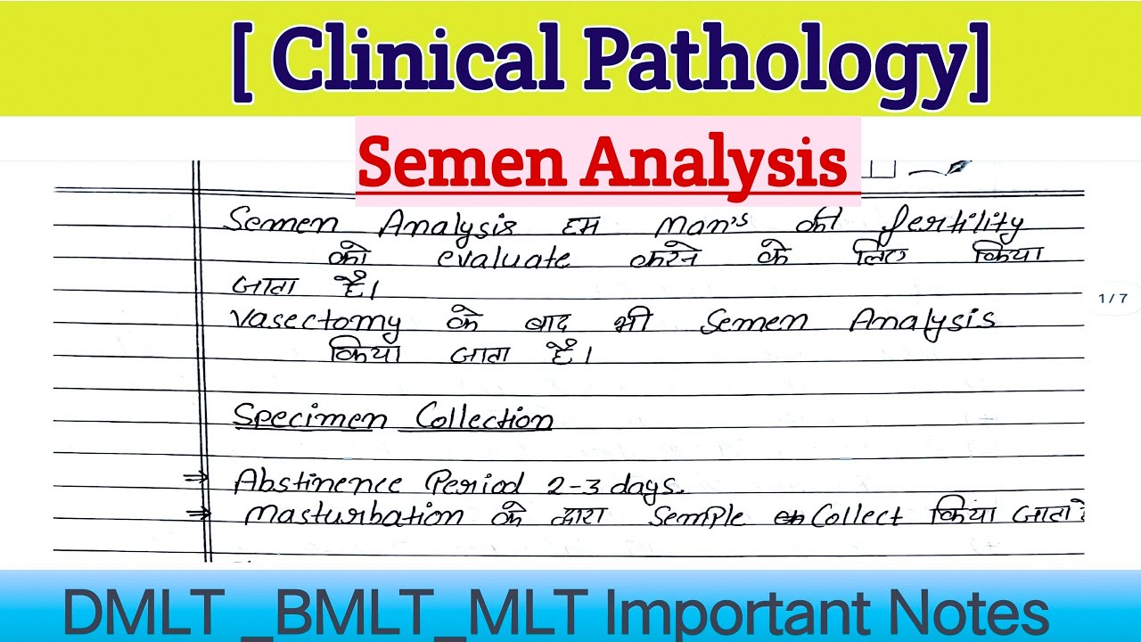 Semen Analysis | Semen test | Sperm count | Semen analysis in hindi ...