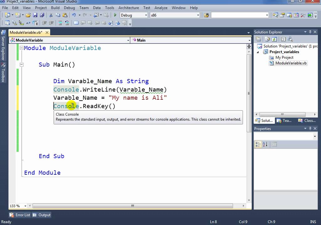 014 variable declaration and assignment- vb.net 2010 - YouTube