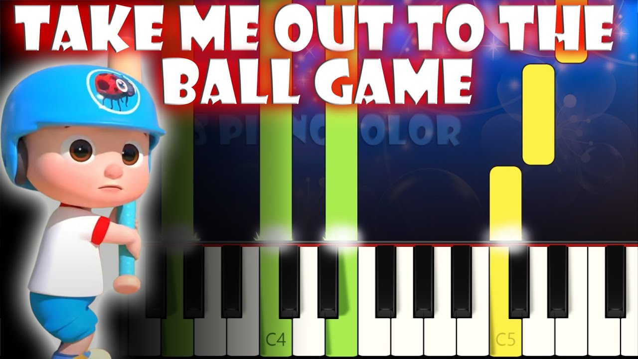 Take Me Out To The Ball Game - Cocomelon Nursery Rhymes | Piano ...