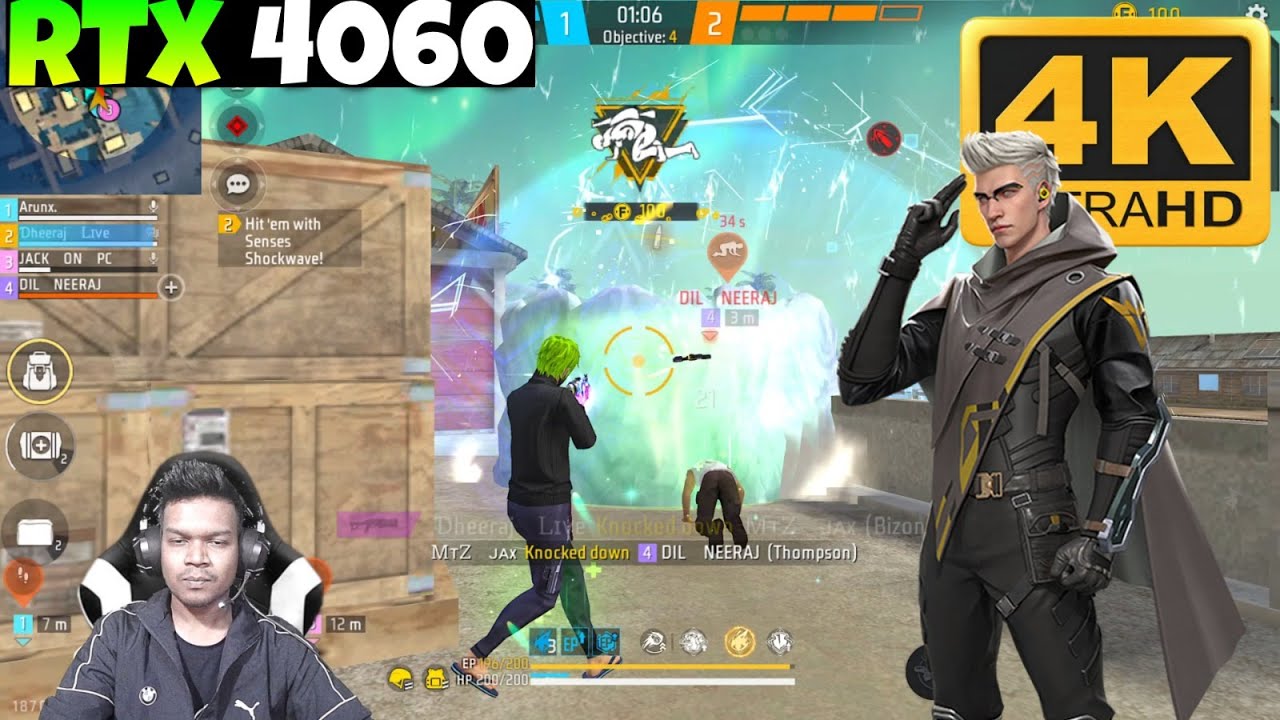 4 HOMOR FREE FIRE | RTX 4060 WITH RYZEN 5 5600X - YouTube