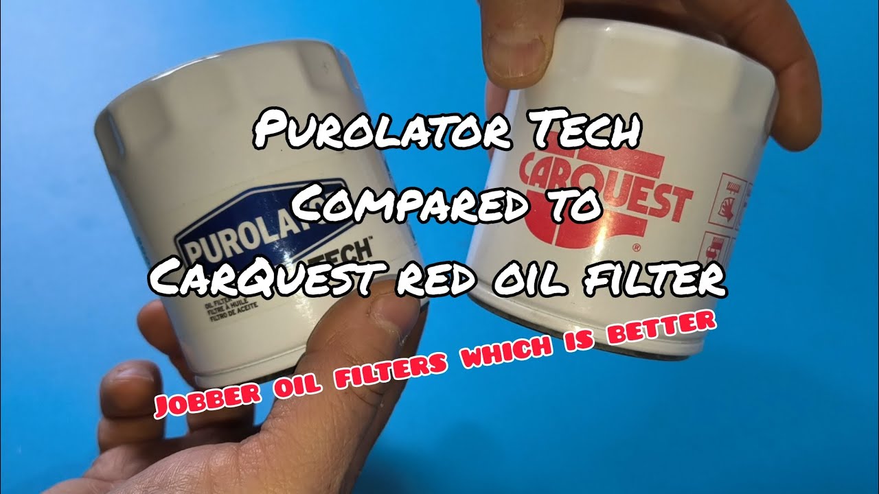 Purolator Tech compared to CarQuest Red oil filter - YouTube