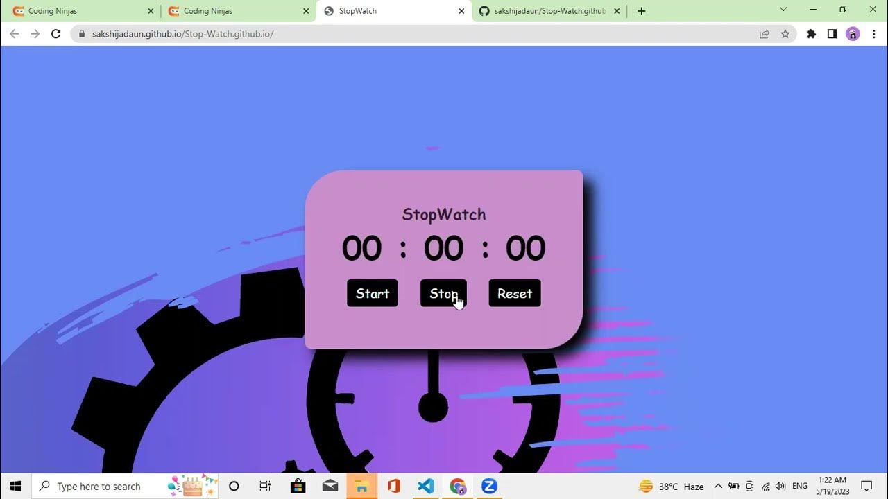 Stopwatch Skill Test 1 Coding Ninjas Youtube