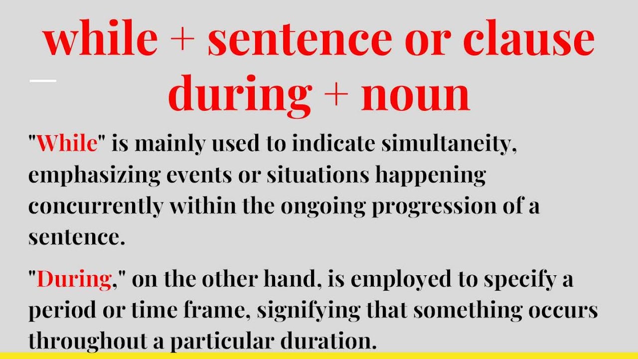 while and during - YouTube