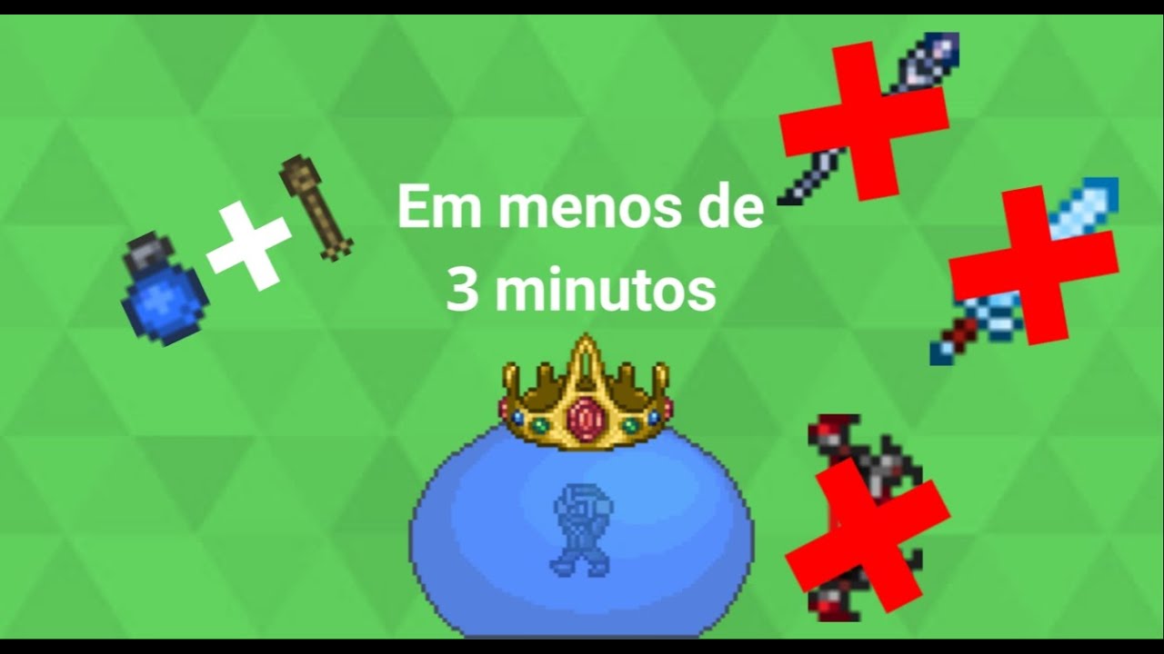 COMO MATAR O REI SLIME EM MENOS DE 3 MINUTOS | TERRARIA MOBILE 1.3 ...