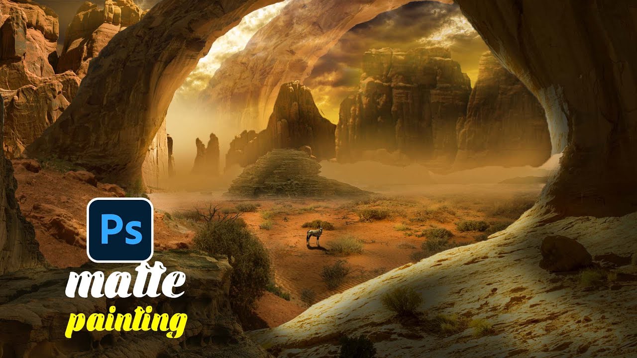 advance matte paintig | desert matte painting | photoshop speed art ...
