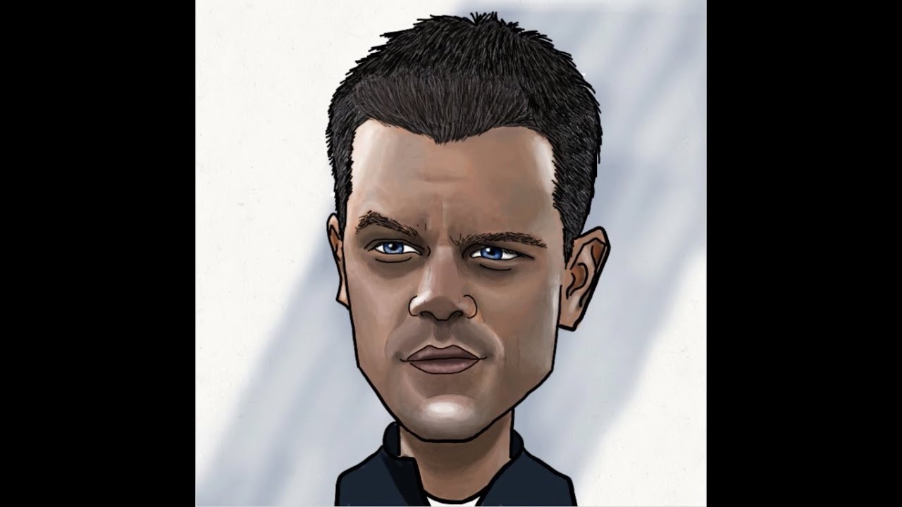 matt damon | how to draw Jason Bourne (matt damon) - YouTube