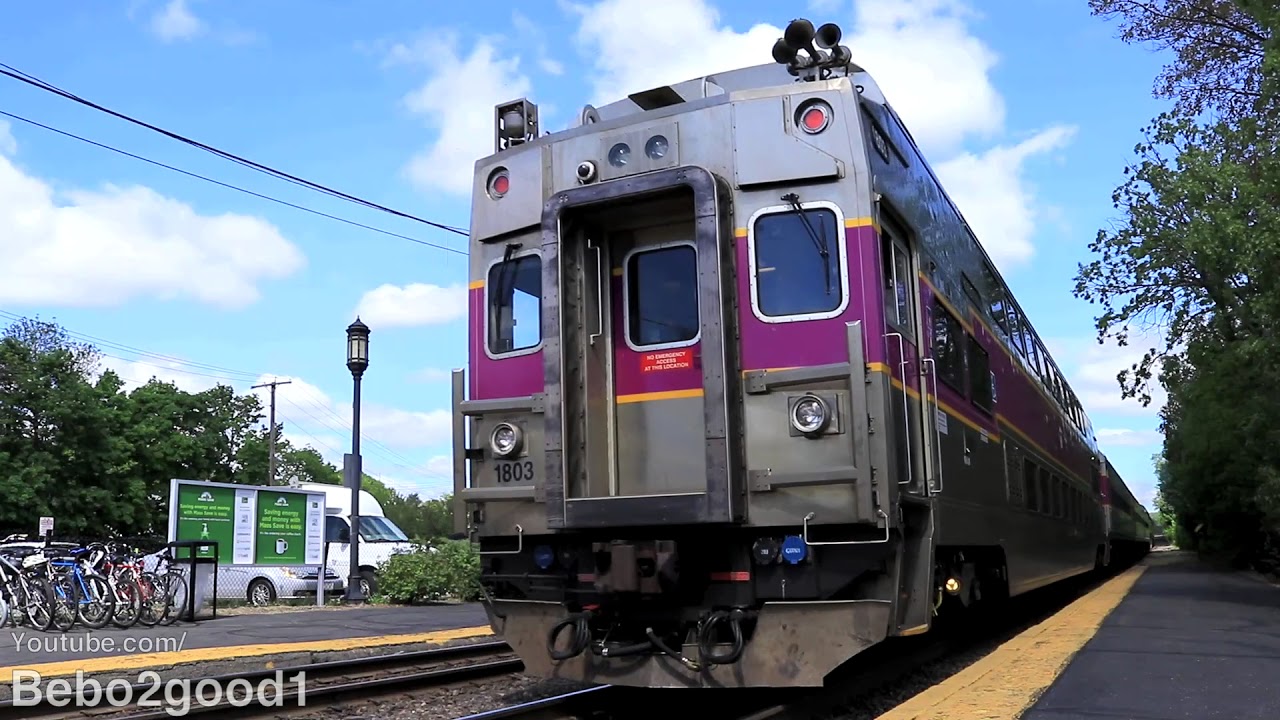 MBTA Lowell Line / Amtrak Downeaster Train at West Medford, MA RR - YouTube