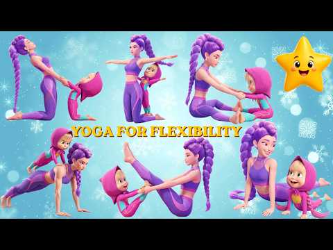 Cute Partner Yoga with Rumi & Masha 💖 | Kids Yoga + Mommy & Me Stretching Routine