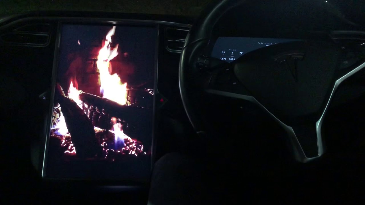 Tesla Model S Fireplace - YouTube
