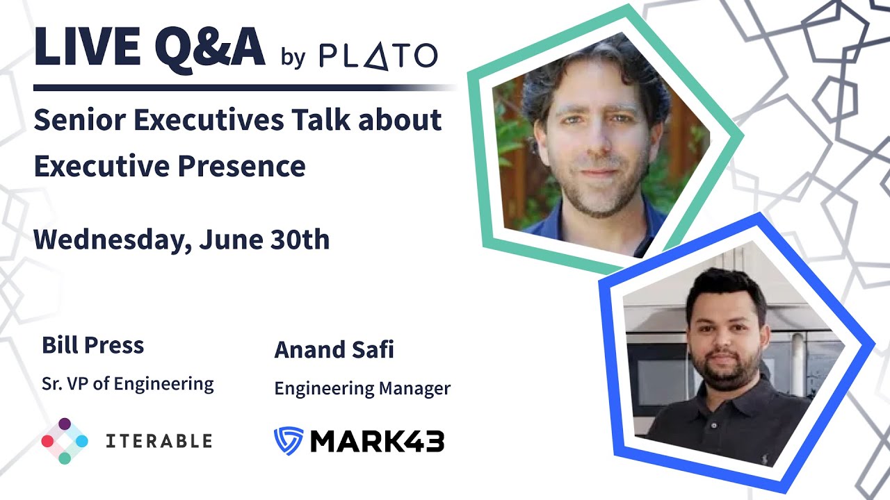 Sr. executive talk about executive presence | Bill Press from Iterable ...