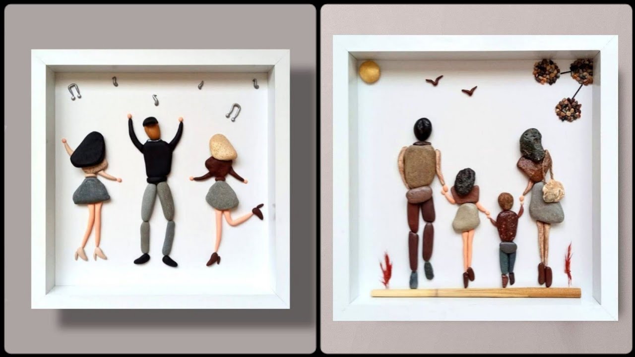 diy best pebbles art for family||diy best 30+pebbles art||stone art ...