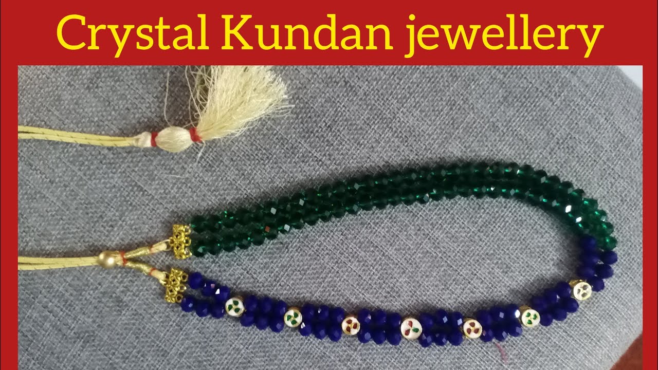 How to make crystal necklace/ PART-1/ How to make beaded jewelry ...