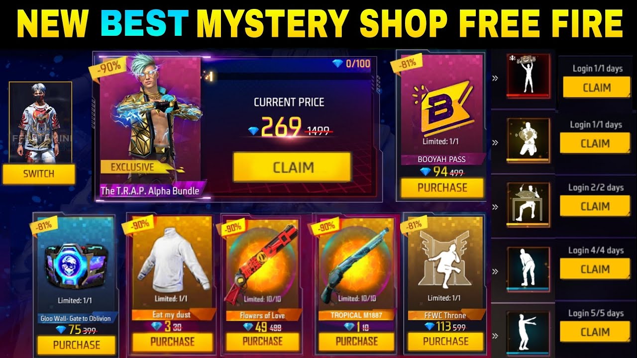 MYSTERY SHOP EVENT FREE FIRE | VELENTINE DAY EVENT 2023 | NEXT EVO GUN ...