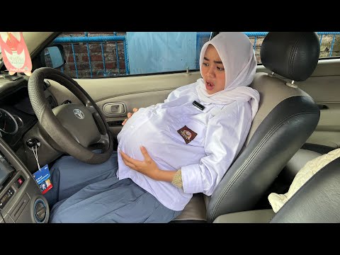 KAGET GARA2 PULANG SEKOLAH TIUP BALON‼️TIBA2 PERUT HAMIL BESAR DAN MELAHIRKAN DI MOBIL
