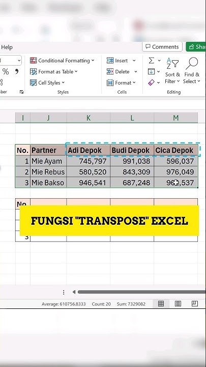 Cara Menggunakan Fungsi Transpose Excel Shorts Short Excel Exceltutorial Youtube