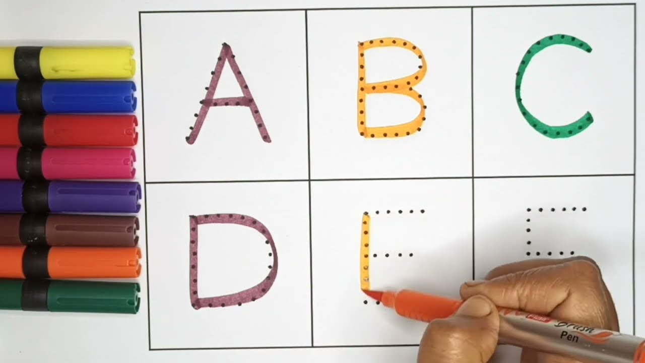 Abcd writing | alphabet writing with colours | dotted abc tracing ...