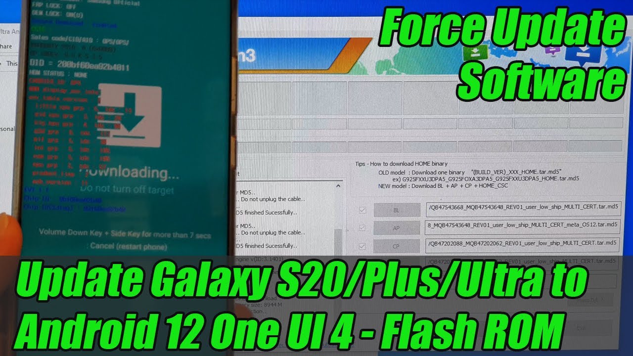 Galaxy S20/Ultra/Plus: How to Force Update Software to Android 12 One ...