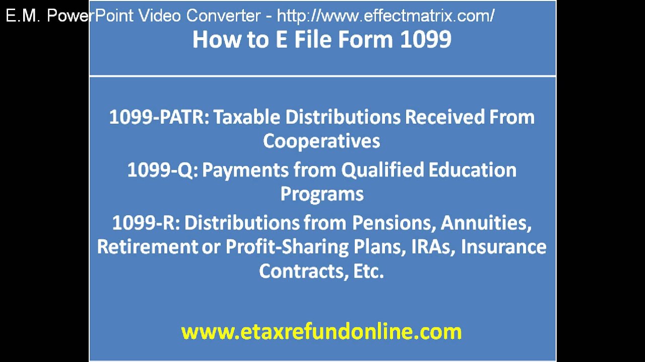 How To E File Form 1099 - YouTube