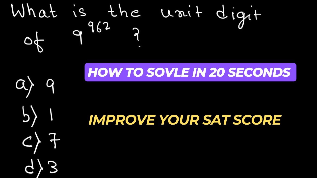 Find unit digit using maths trick| SAT preparation |fast calculation ...