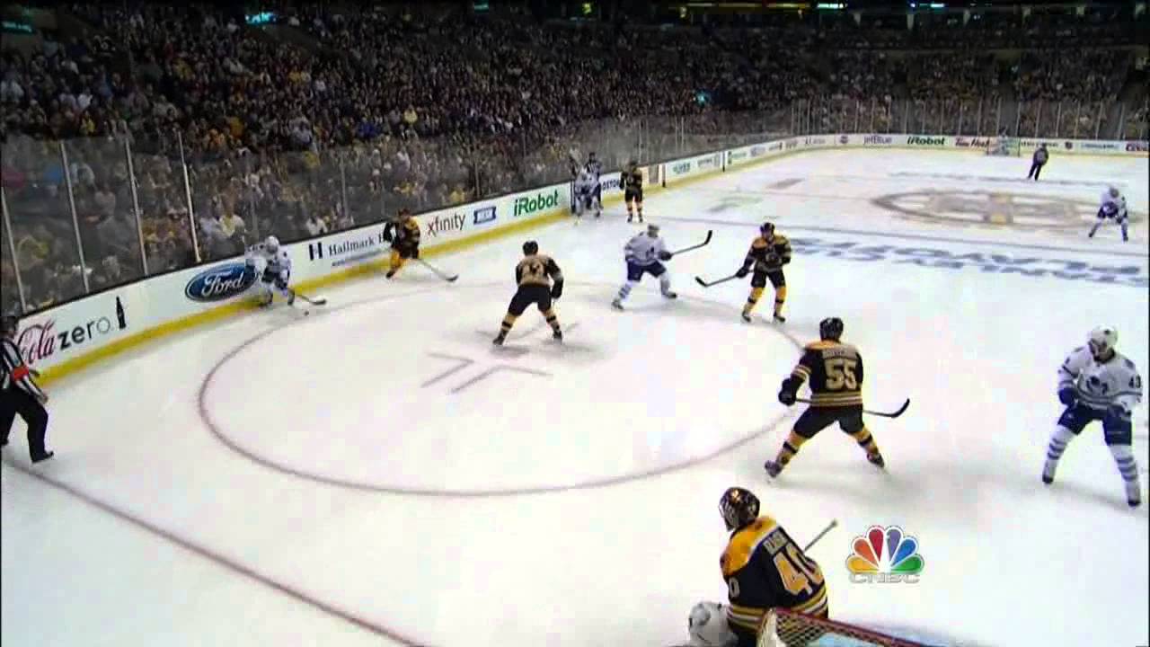 Tuukka Rask glove save Jake Gardiner May 13 2013 Toronto Maple Leafs vs ...