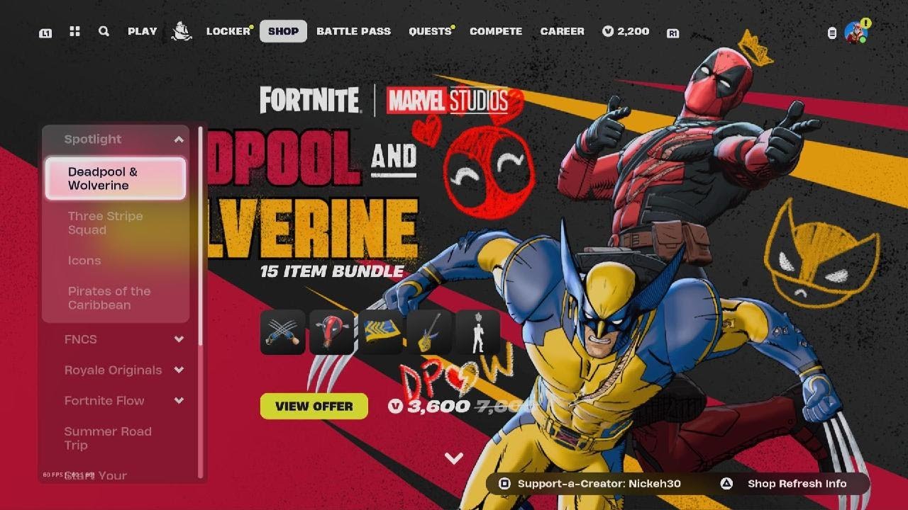 Fortnite Item Shop|July 26, 2024(*New* Deadpool and Wolverine Bundle ...