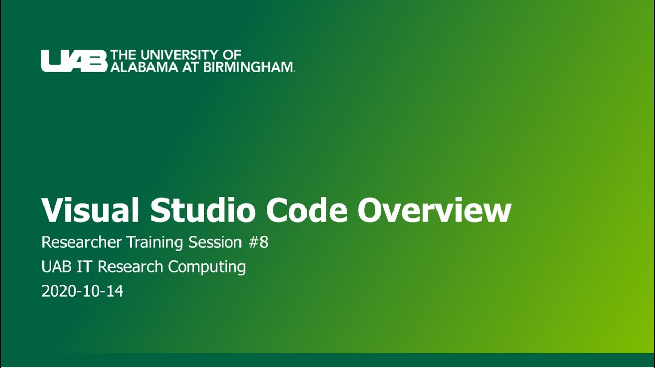 Visual Studio Code Overview TRAIN 10 2020 YouTube Visual Studio Code Overview TRAIN 10 2020 YouTube