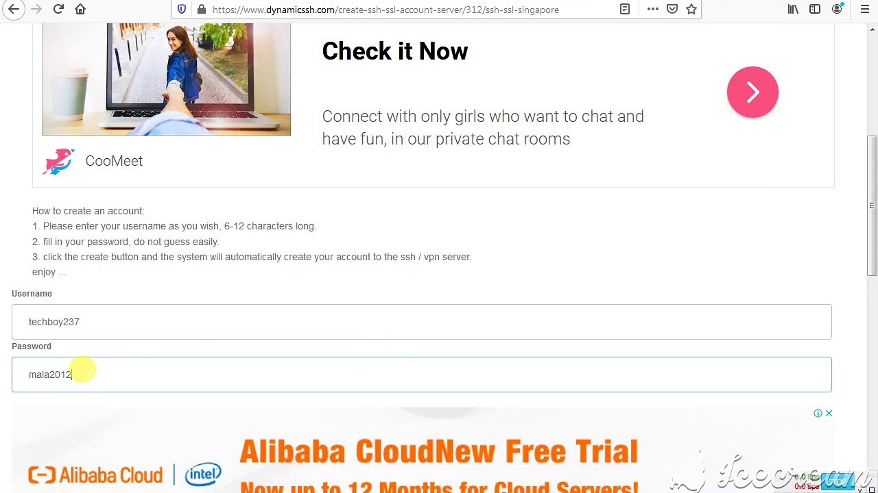 how to create your ssl account from dynamicssh.com - YouTube