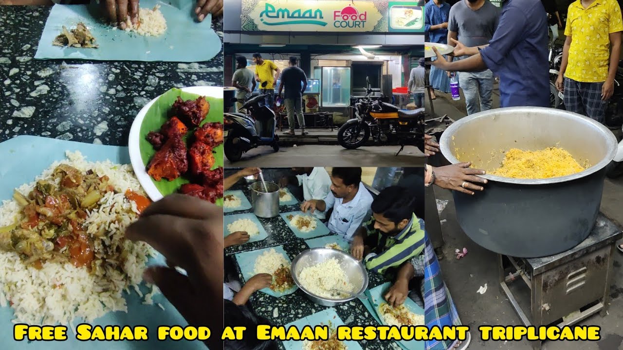 Unlimited Free 3am Sahar food @ Emaan Food Court Triplicane Chennai l ...