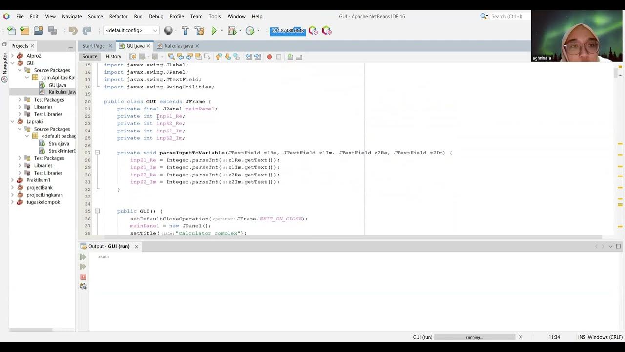 Tugas Algoritma dan Pemrograman II Develop GUI - Kalkulator Bilangan Kompleks - YouTube