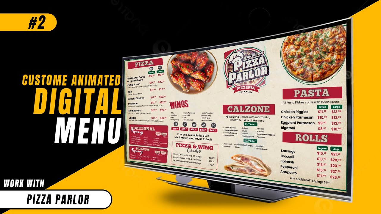 📺 Digital Menu Video | Pizza Parlor | By Skyline Motion - YouTube