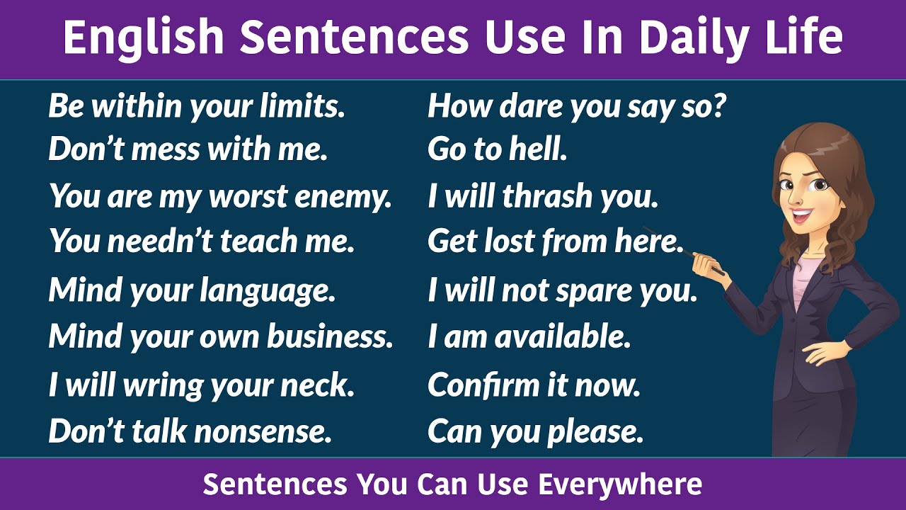 English Sentences Use In Daily Life || Sentences You Can Use Everywhere ...
