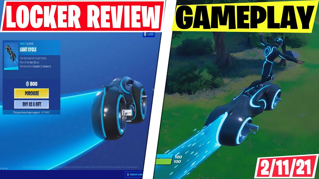 Tron Fortnite Itemshop Skins And Glider Review Gameplay Youtube