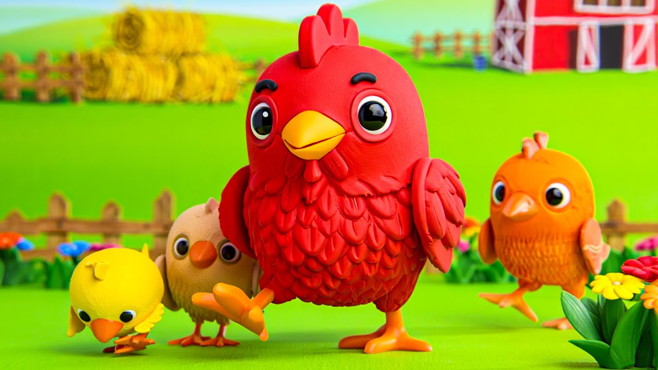 🐣🎶Cluck Cluck Red Hen 🐔| Learn Animal Sounds | Nursery Rhymes for ...