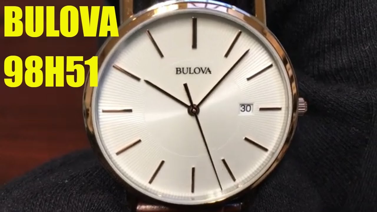 Bulova Classic Brown Leather Strap Display Watch 98H51 - YouTube