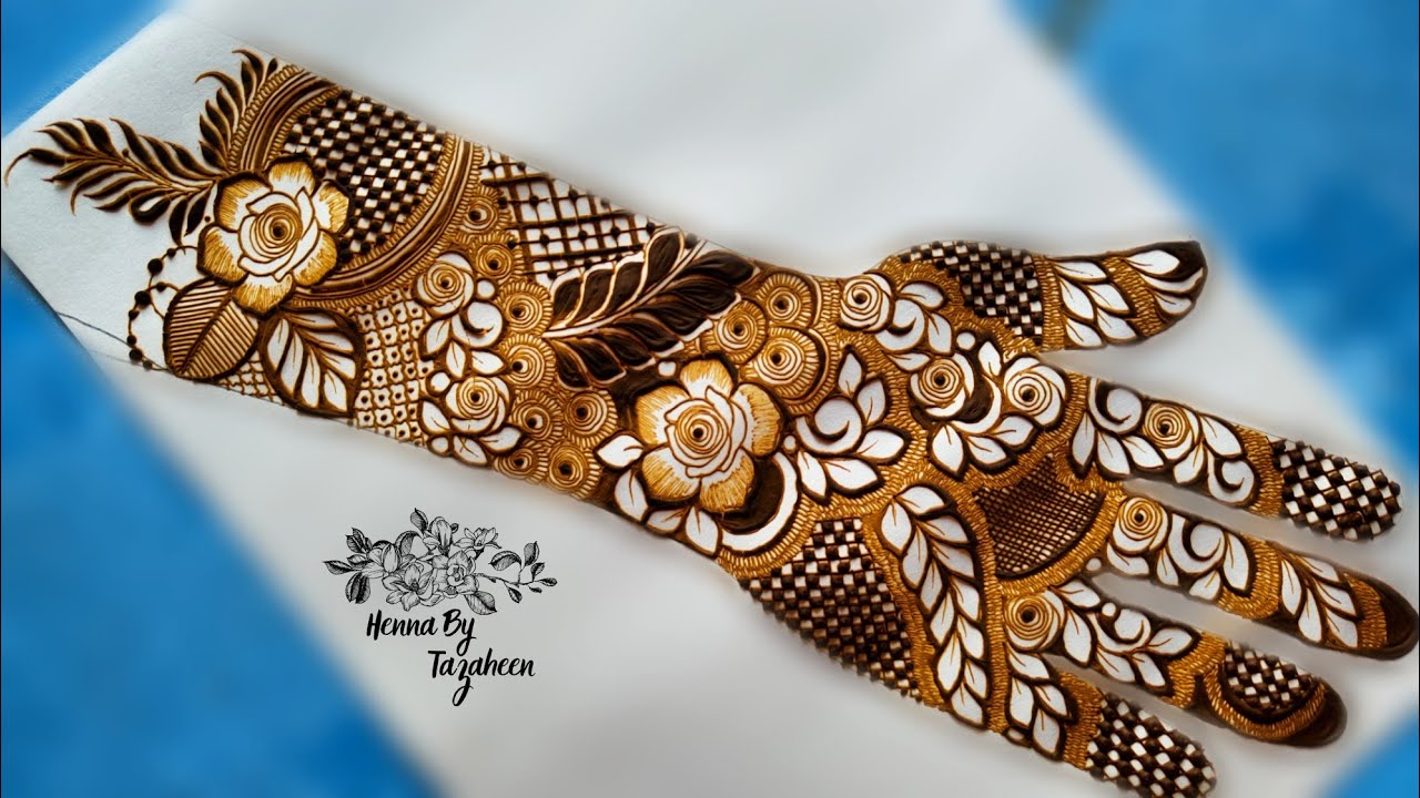 Beautiful Trending Latest Floral Henna Design Tutorial by @TazaheenArt ...