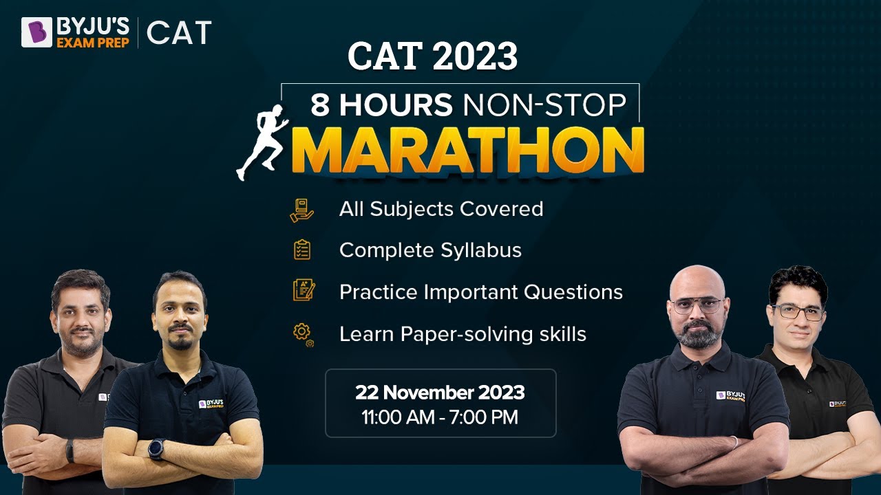 CAT 2023 Non-Stop 8 Hours CAT Marathon | All Subjects | CAT 2023 ...