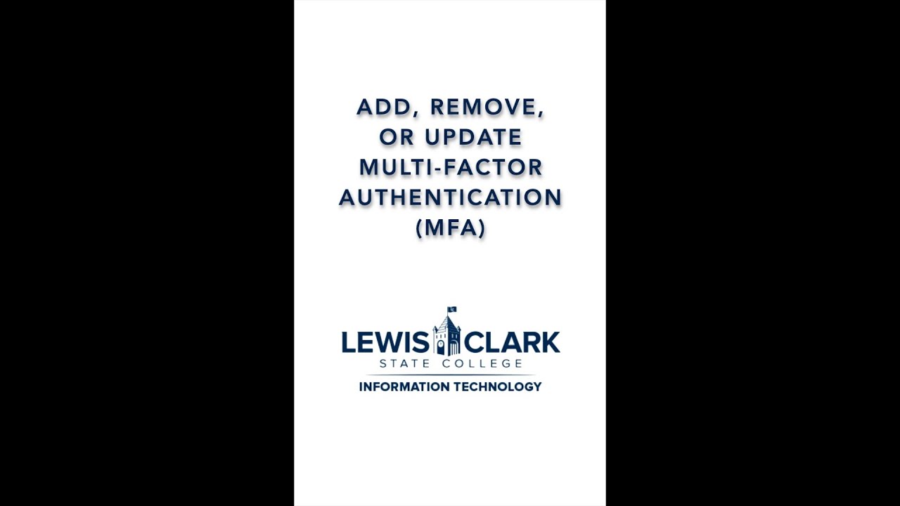 Add, Remove, and Update Multi-Factor Authentication (MFA) - YouTube