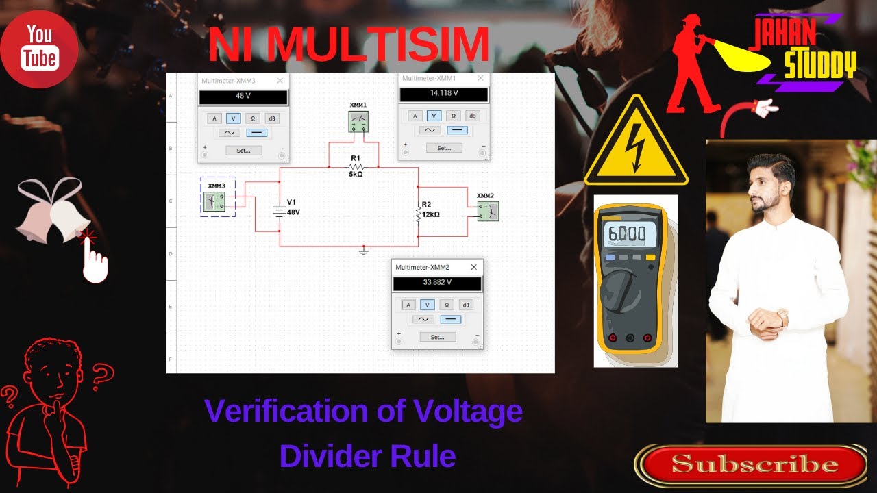 Voltage Divider Rule With Solved Example on Multisim - YouTube