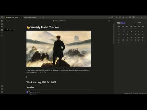 Obsidian Weekly Habit Tracker Template - YouTube