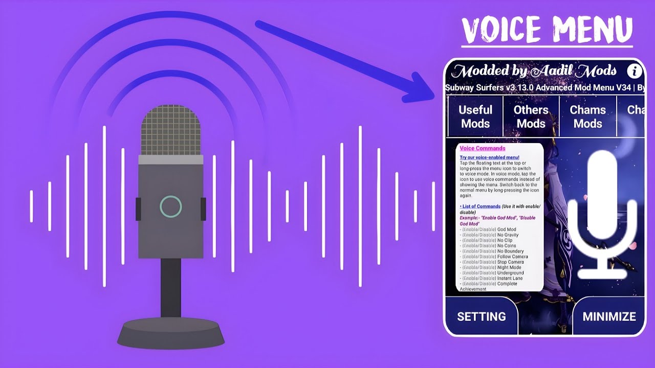 Voice Menu Demo for Subway Surf | Enable/Disable mods using voice ...
