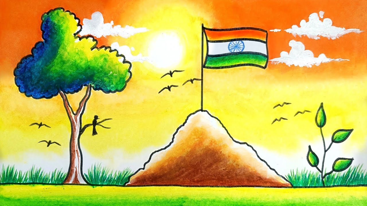 meri mati mera desh drawing easy/meri maati mera desh poster drawing ...