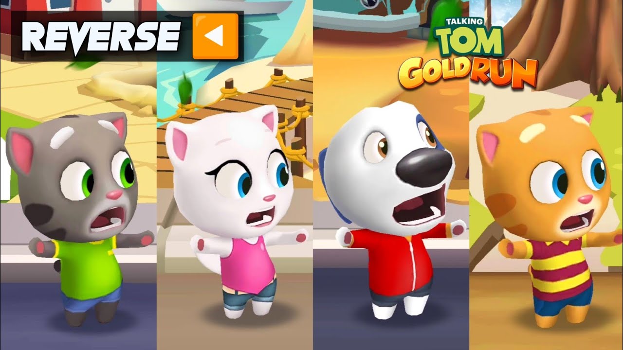 Talking Tom Gold Run Reverse - Talking Tom vs Talking Angela vs Talking ...