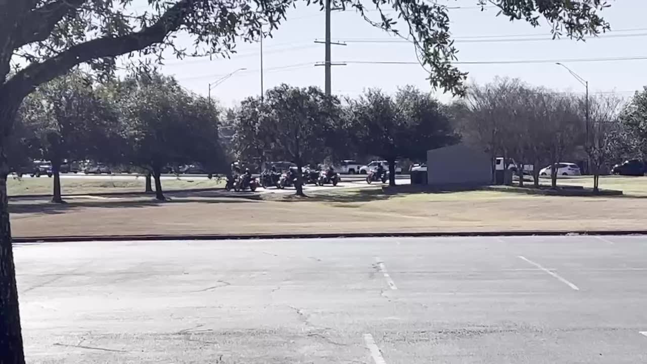 The funeral procession for Navasota Police Sergeant Mark Butler arrives ...